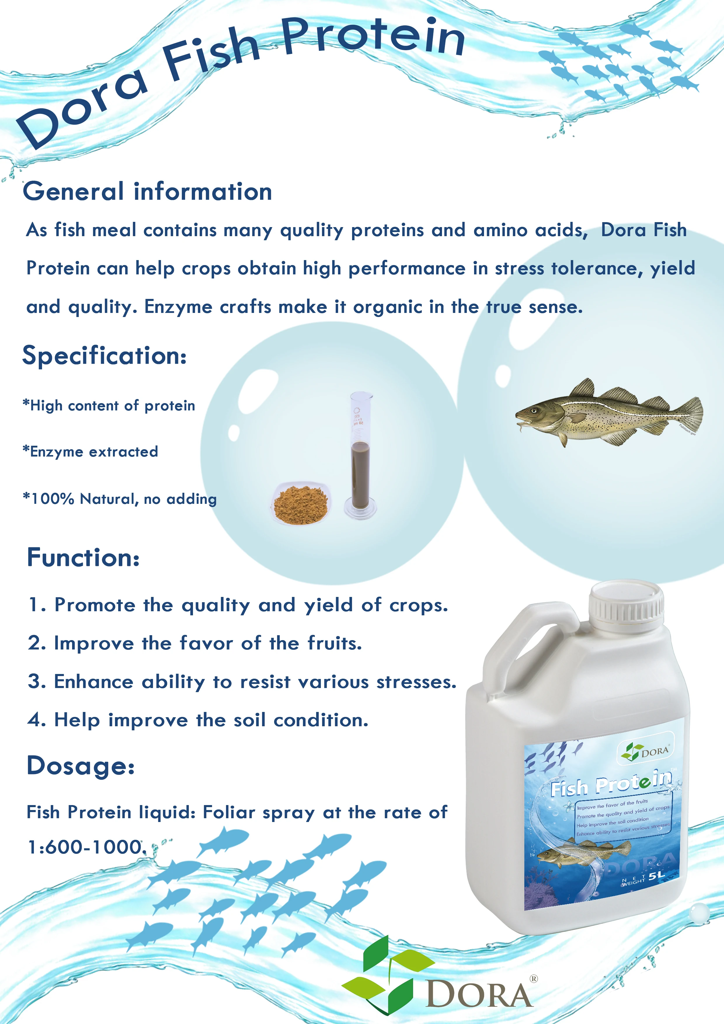 Dora Sea Power Fish Protein Organic Fertilizer For Hydroponics,Soil ...