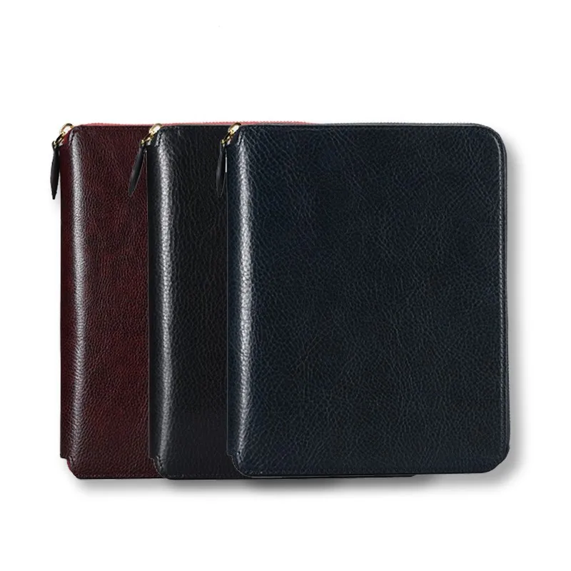 Custom Zipper Notepad Multi-functional Leather Notebook Work Book 80 ...