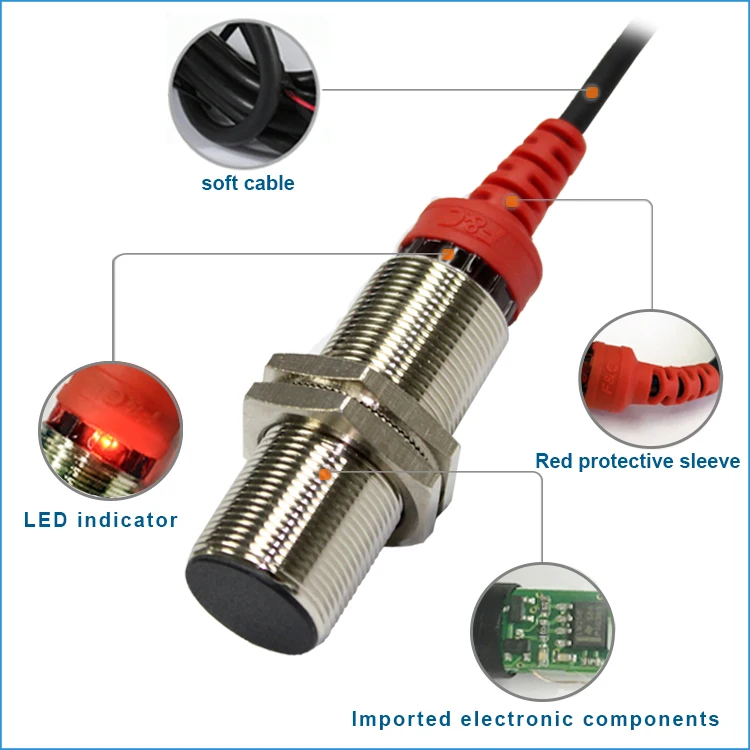 18mm /npn /flush/ 5mm Sensing Distance,2m Cable Length,Inductive Sensor ...