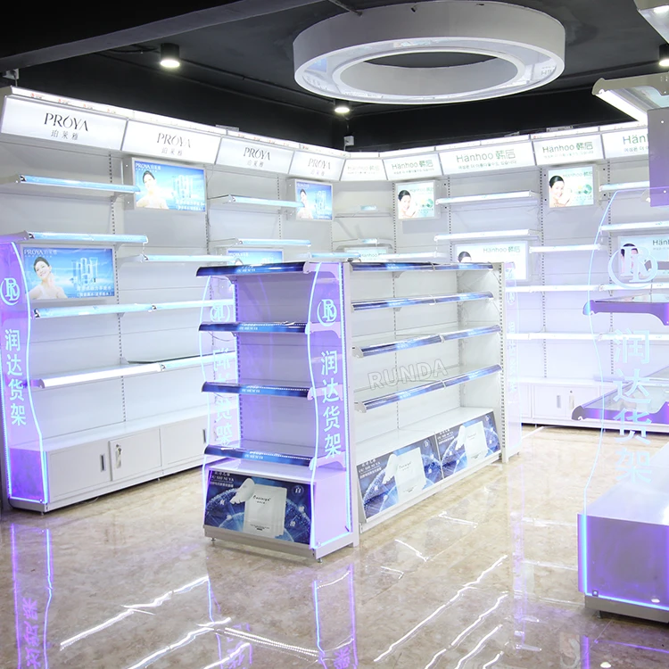 Retail Store Rack Cosmetics Display Gondola Cosmetic Display Shelves ...
