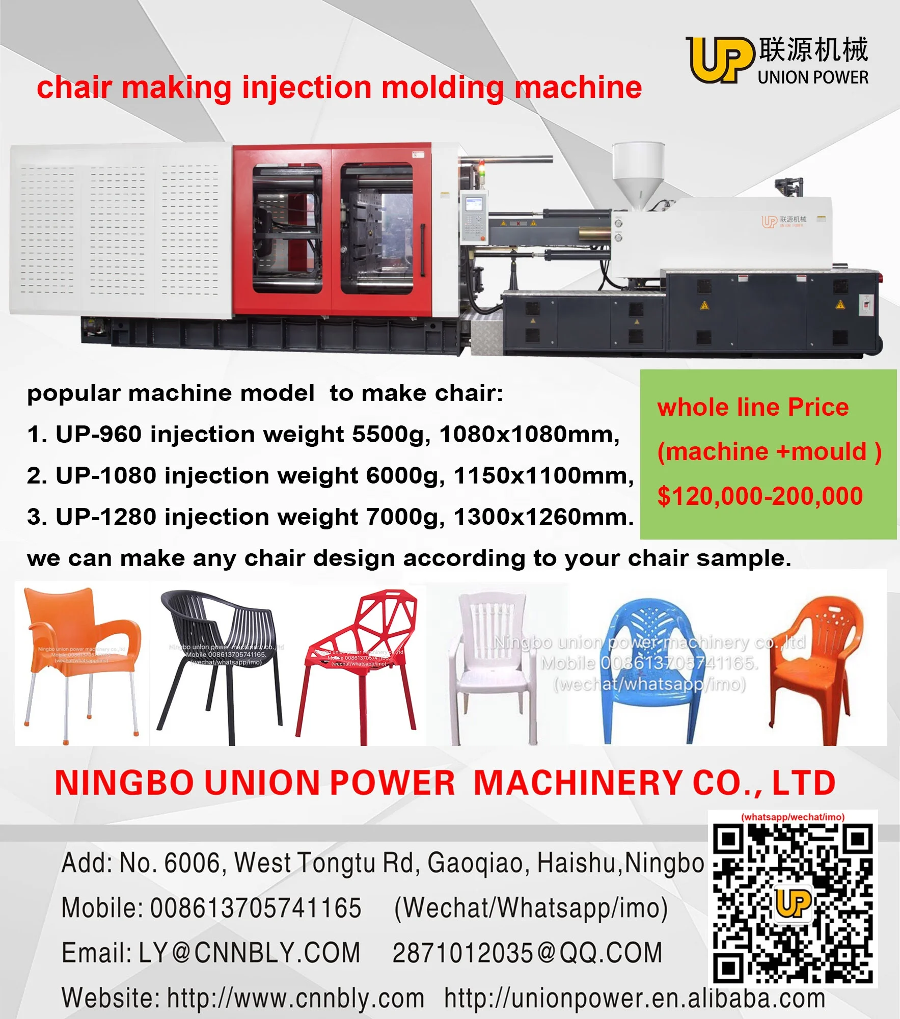 Injection Molding Machine for Chair Table, Plastic Chair Injection ...