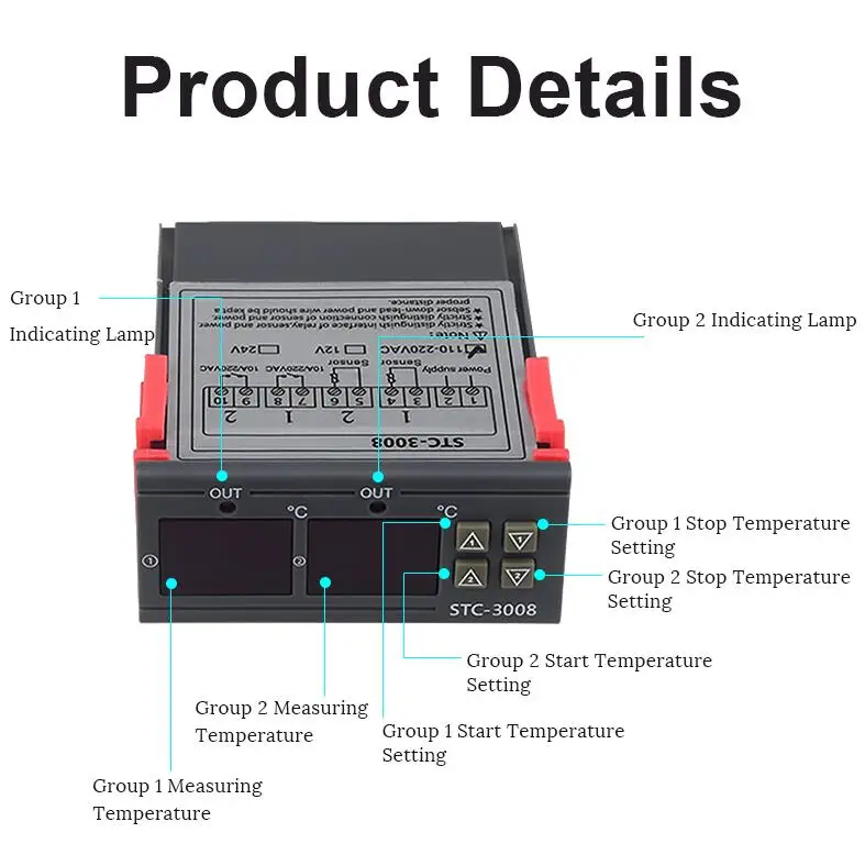 STC-3008 STC-3018 STC-3028 Dual Digital Temperature Humidity Controller