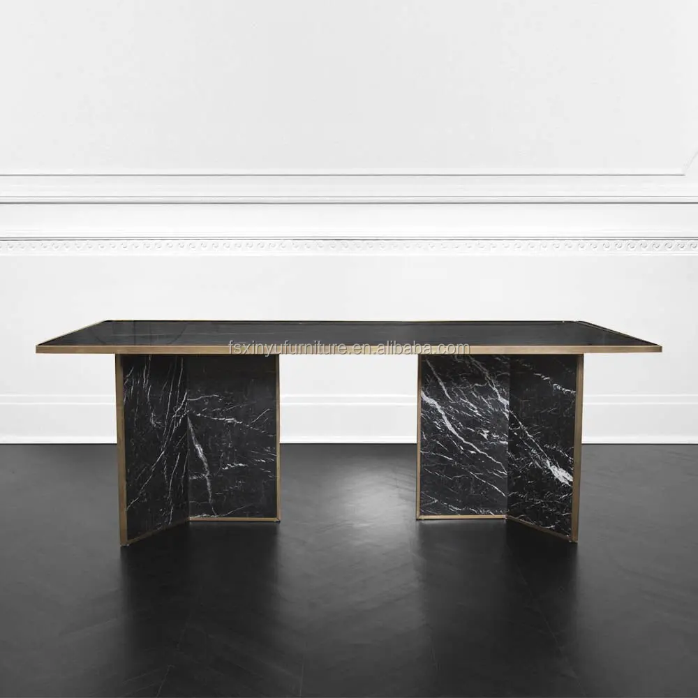 Luxury Designs Rectangle Black Marble Top Dining Table - Buy Dining ...