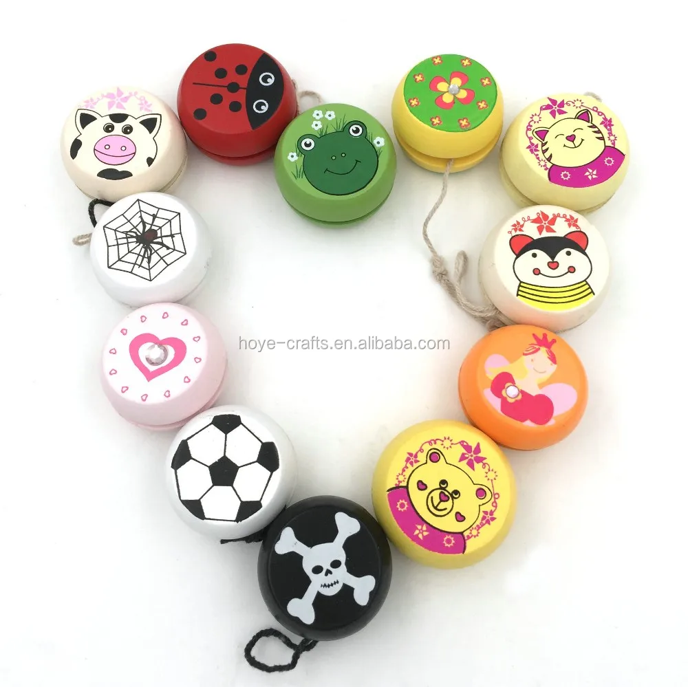 Creative Wooden Children Yoyo Toys Hand Painting Lovely Ladybug Yoyo ...