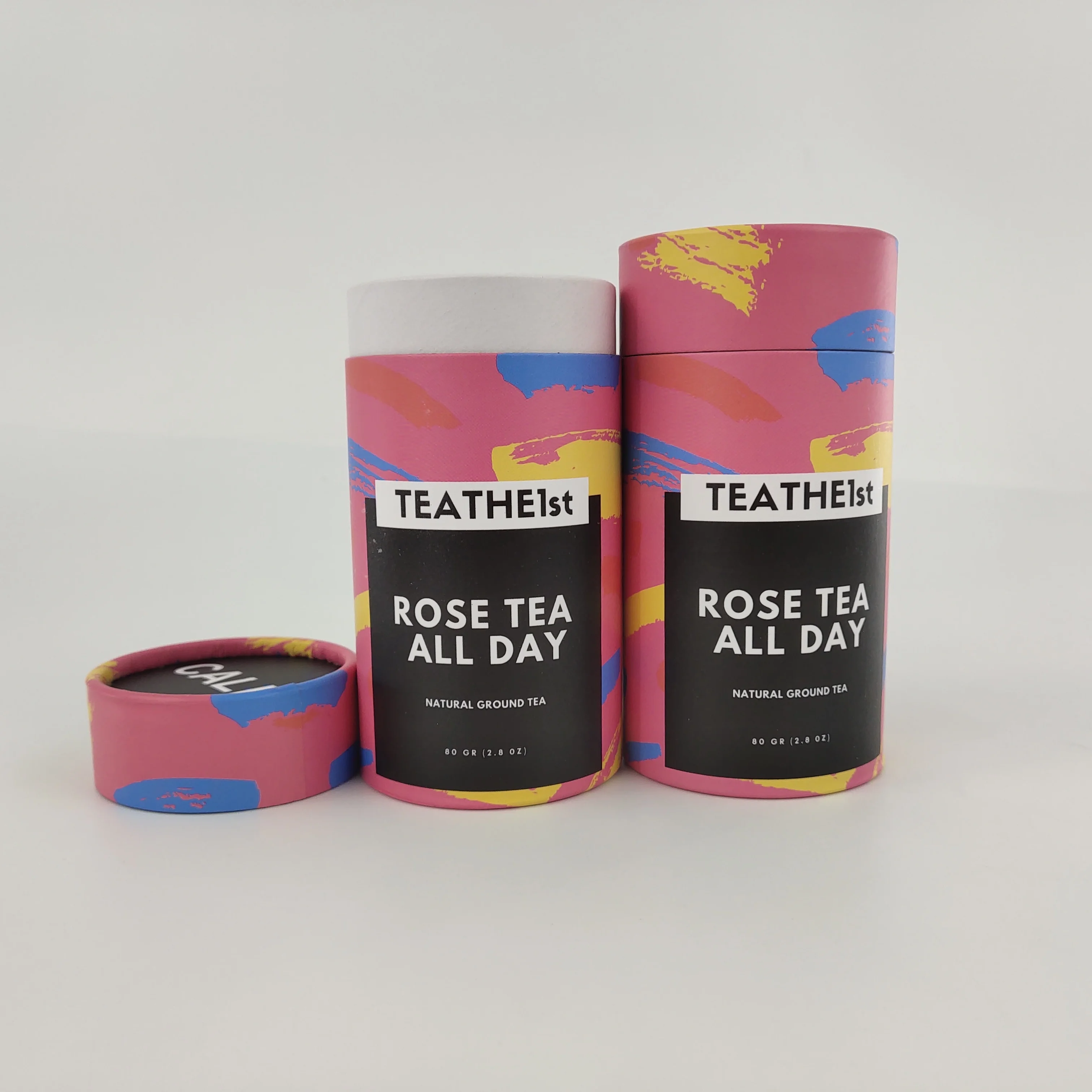 Food Grade Paper Tea Box Packaging Cardboard Tube For Tea With Foil ...