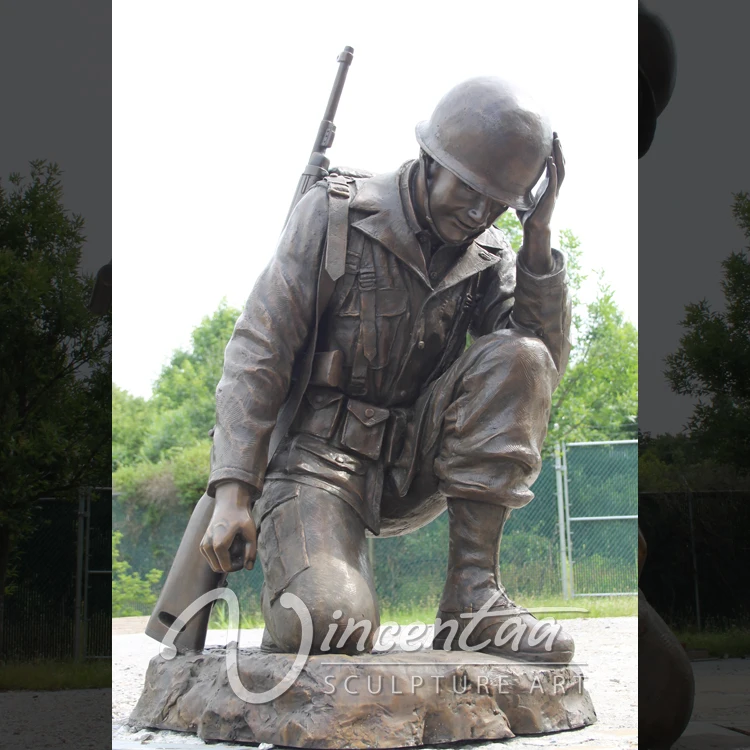 Outdoor Garden Decoration Metal Bronze Life Size Soldier Statue - Buy ...