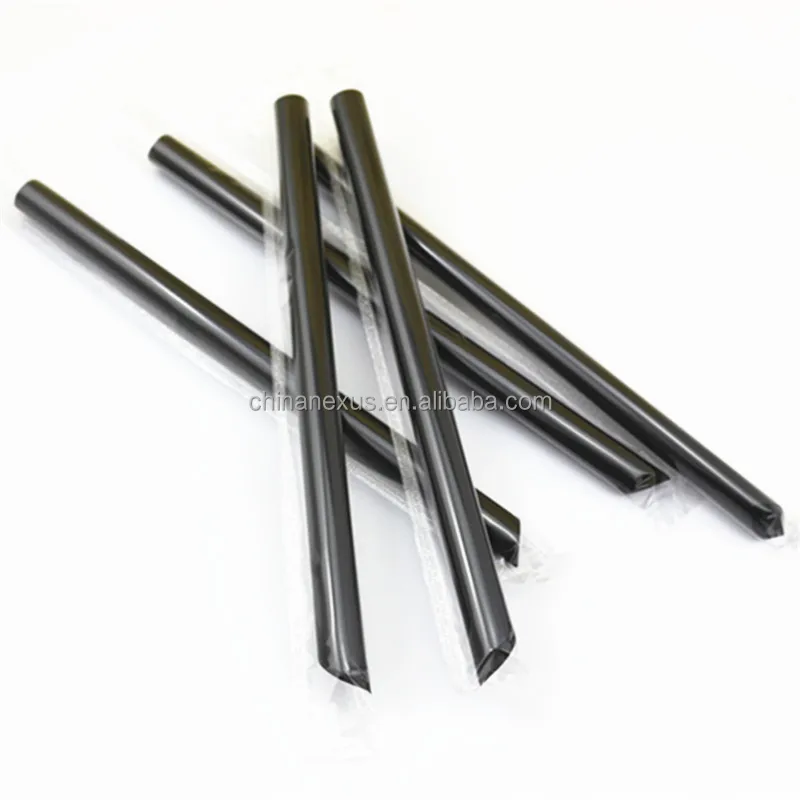 8mm Diameter Black Straight Straw In Individual Bag,190*8mm Size - Buy ...