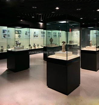 Iron Museum Display Case With Led Light Glass Vitrine For Museum ...