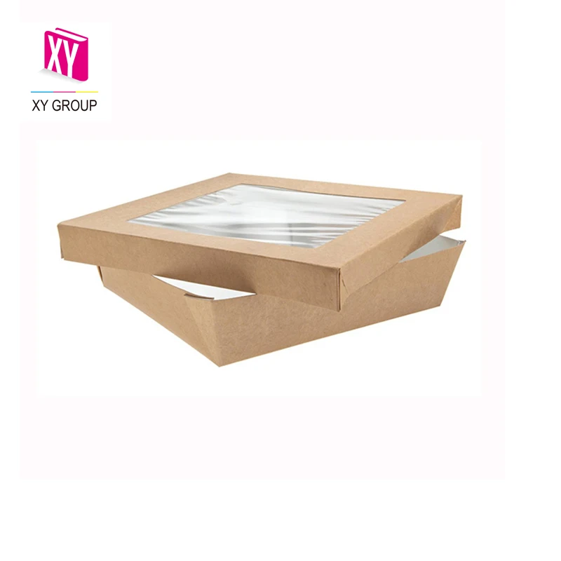 Brown Craft Kraft Paper Packaging Gift Box With Clear Pvc Window - Buy ...