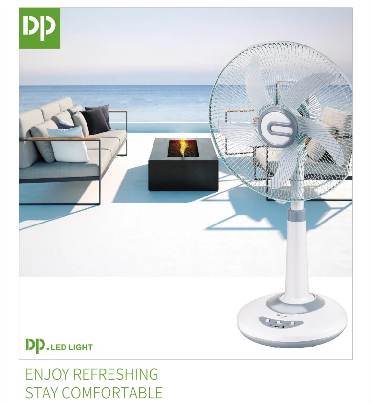 Dp 16 Inch Rechargeable Electric Fan With Led Light And Usb Output ...