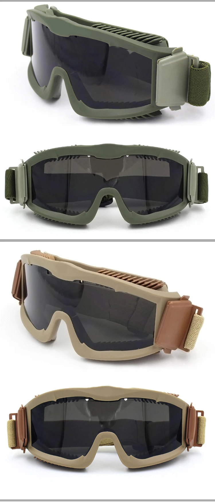 3.0mm Thicken Durable Military Ballistic Tactical Goggles Adjustable ...