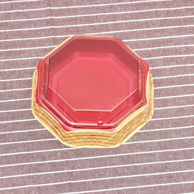 Octagonal Wood Grain Take Away Sushi Packaging Box/blister Food ...