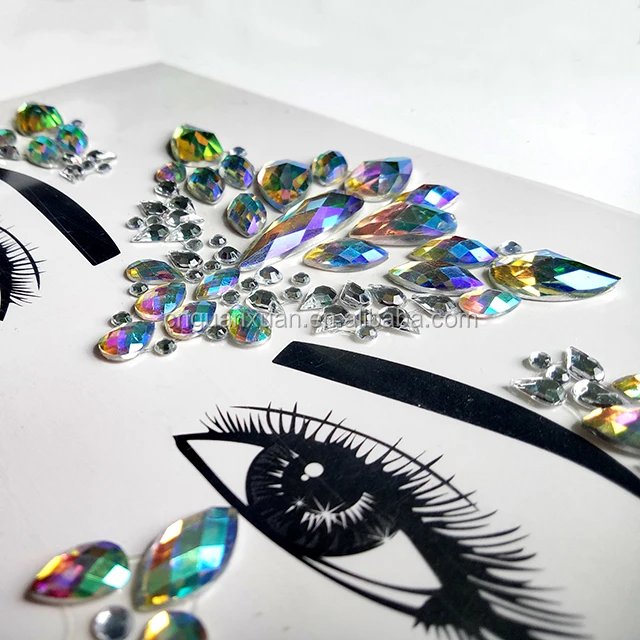 Custom Jewelry Body Crystals Rhinestone Tears Face Glitter Sticker ...