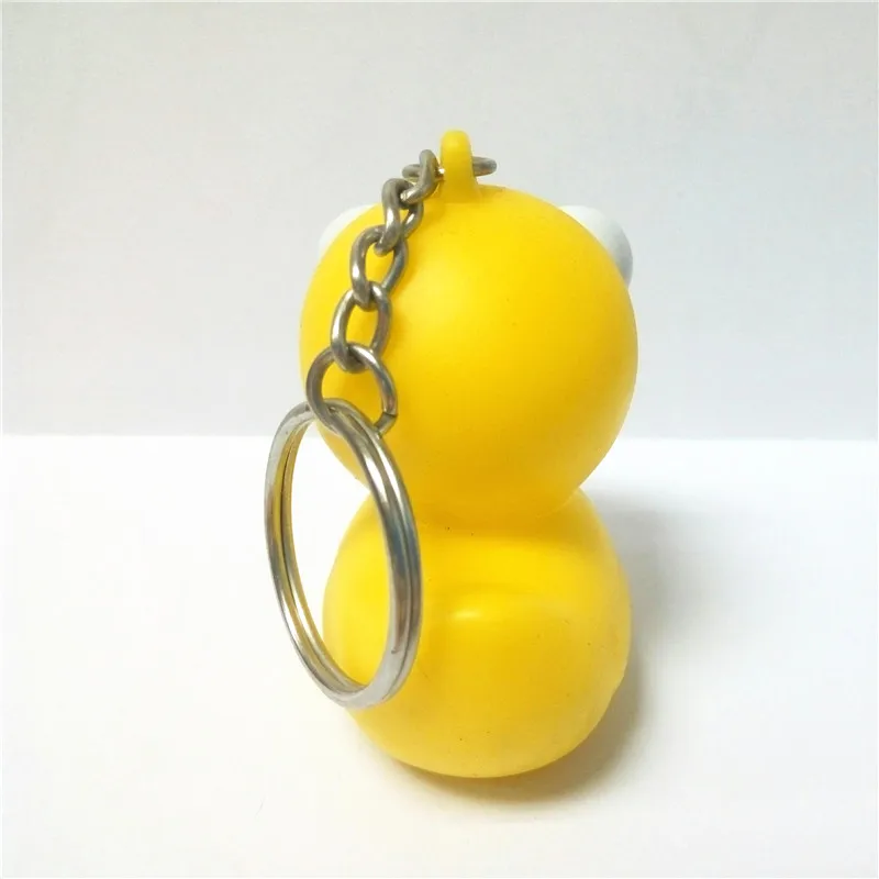 Cute 3D Popeyed Duck Rubber Keychains - Promotional Toys