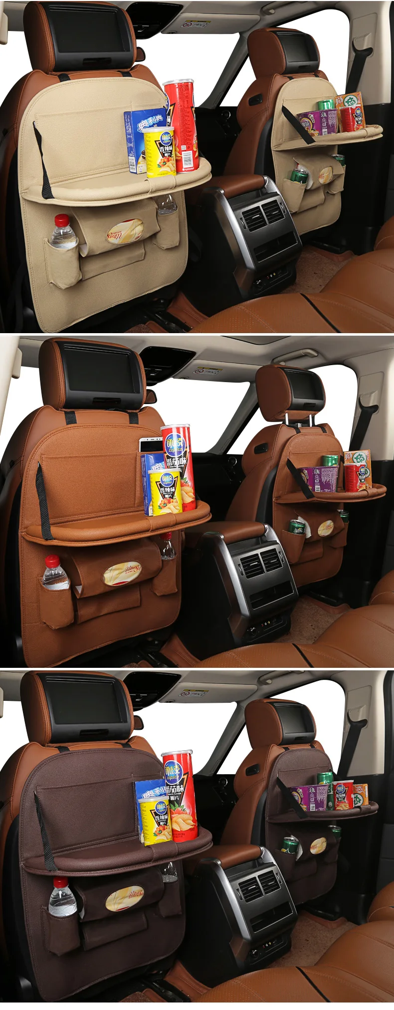 Car Seat Organizer Storage Front Backseat Kids Car Travel Tray Hanging ...