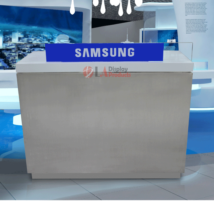 Stainless Steel Mobile Phone Display Table For Samsung Store Experience ...