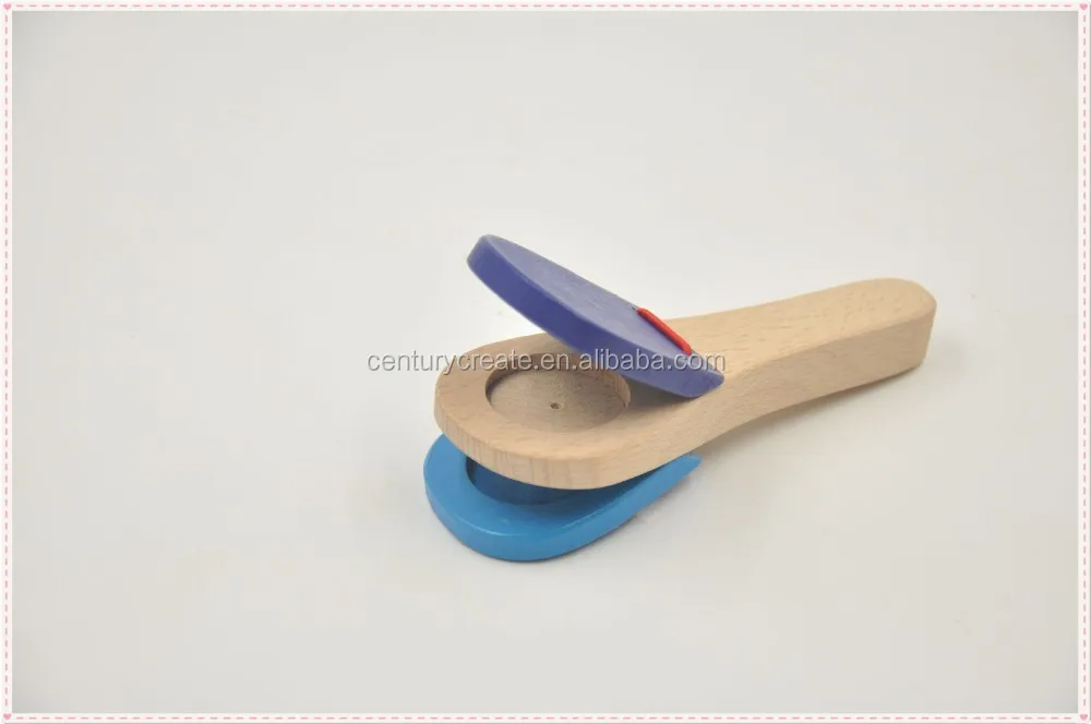Wood Noise Maker Clappers Castanet Hand Clapper Toy