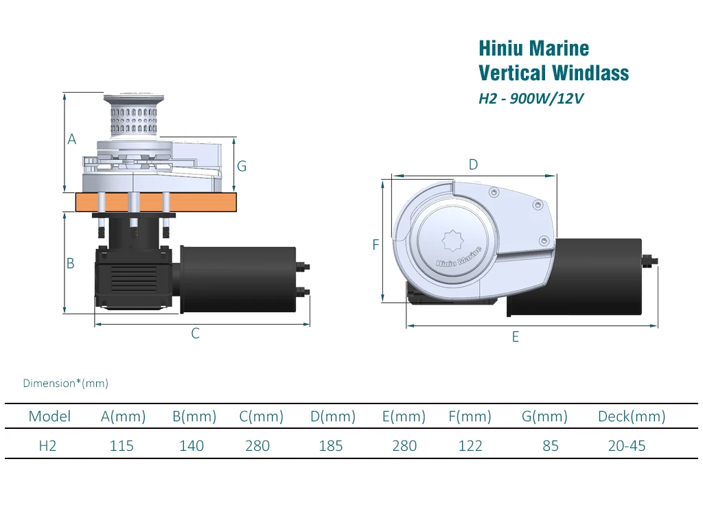 12V 900W Vertical Anchor Winch Windlass - Marine Boat Yacht