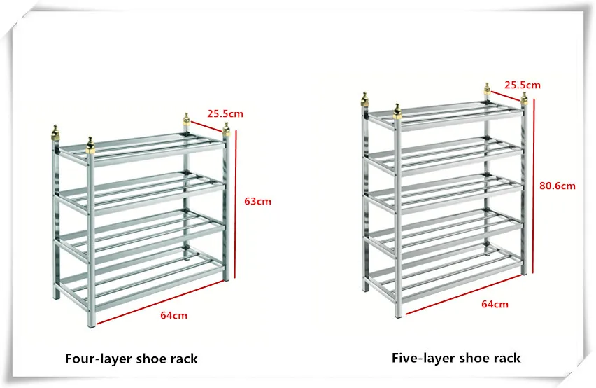 Waterproof Storage Multi-layer Simple Stainless Steel Square Tube Shoe ...