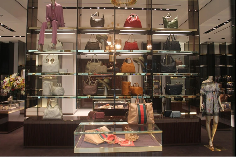 High End Freestanding Glass Showcase For Bags Display Cabinet - Buy ...