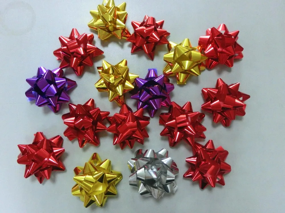 Metallic Star Ribbon Bow Gift Package - Buy Plastic Ribbon Star Bow ...