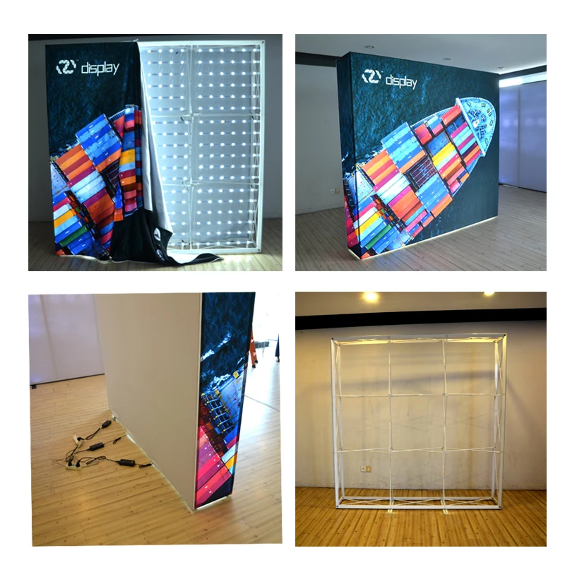 Custom Foldable 8ft Tension Fabric Tension Backlit Aluminum Frame Led ...