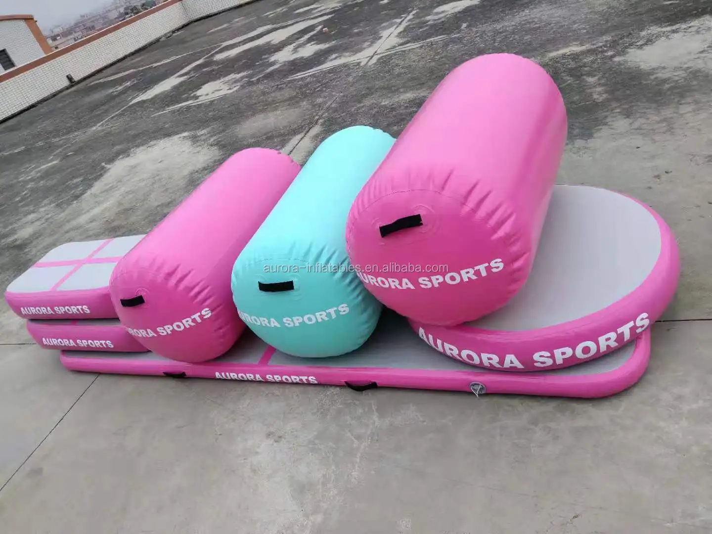 60cm Inflatable Air Roll Back Flip Mat Airrolls Fitness Mint Green ...