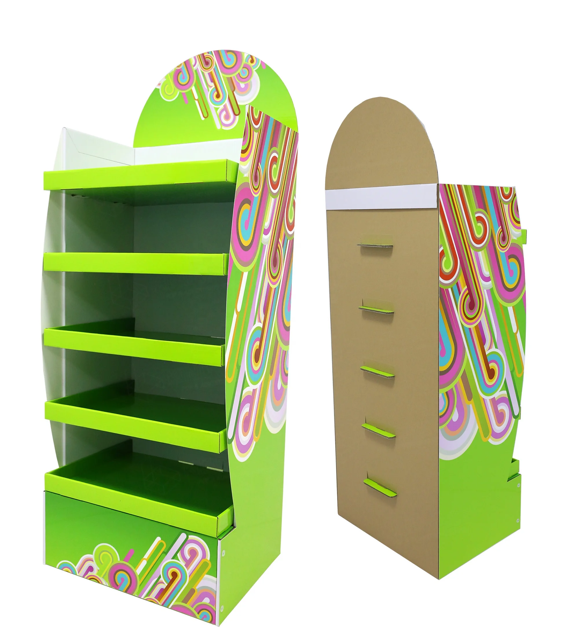 Paper Floor Standing Recipe Book Display Cardboard Display Rack Shelf ...