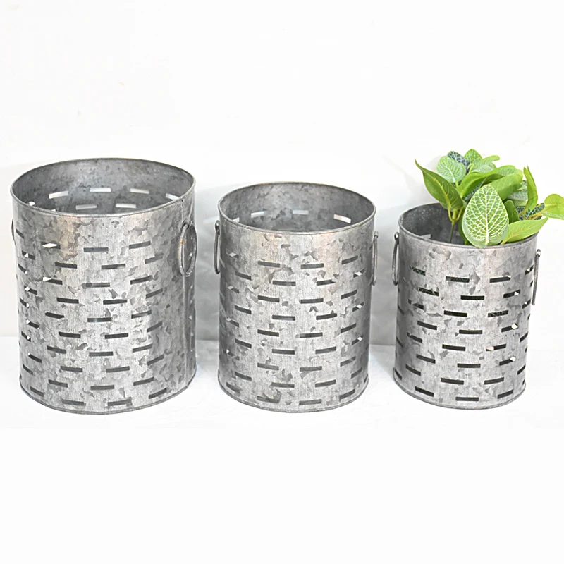 Vintage Handmade Garden Metal Tin Flower Pot - Wholesale