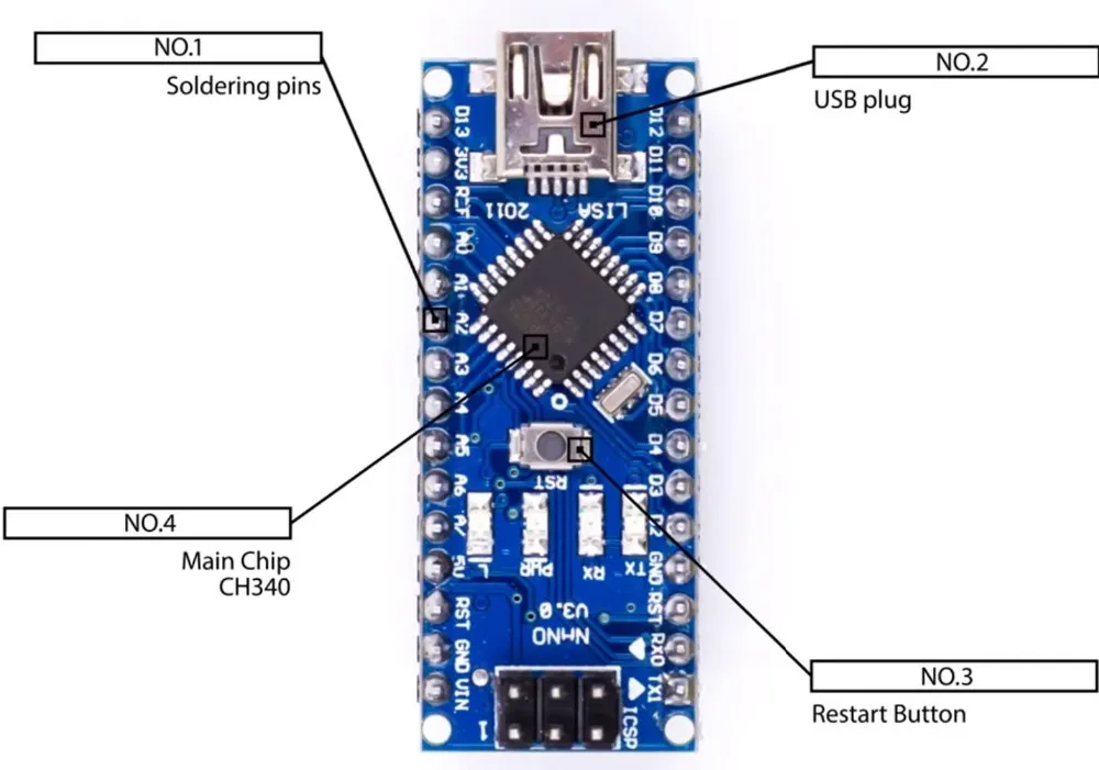 Robotlinking Ardui Mini Usb Nano V3.0 Ft232 Chip Board Atmega328p-au ...