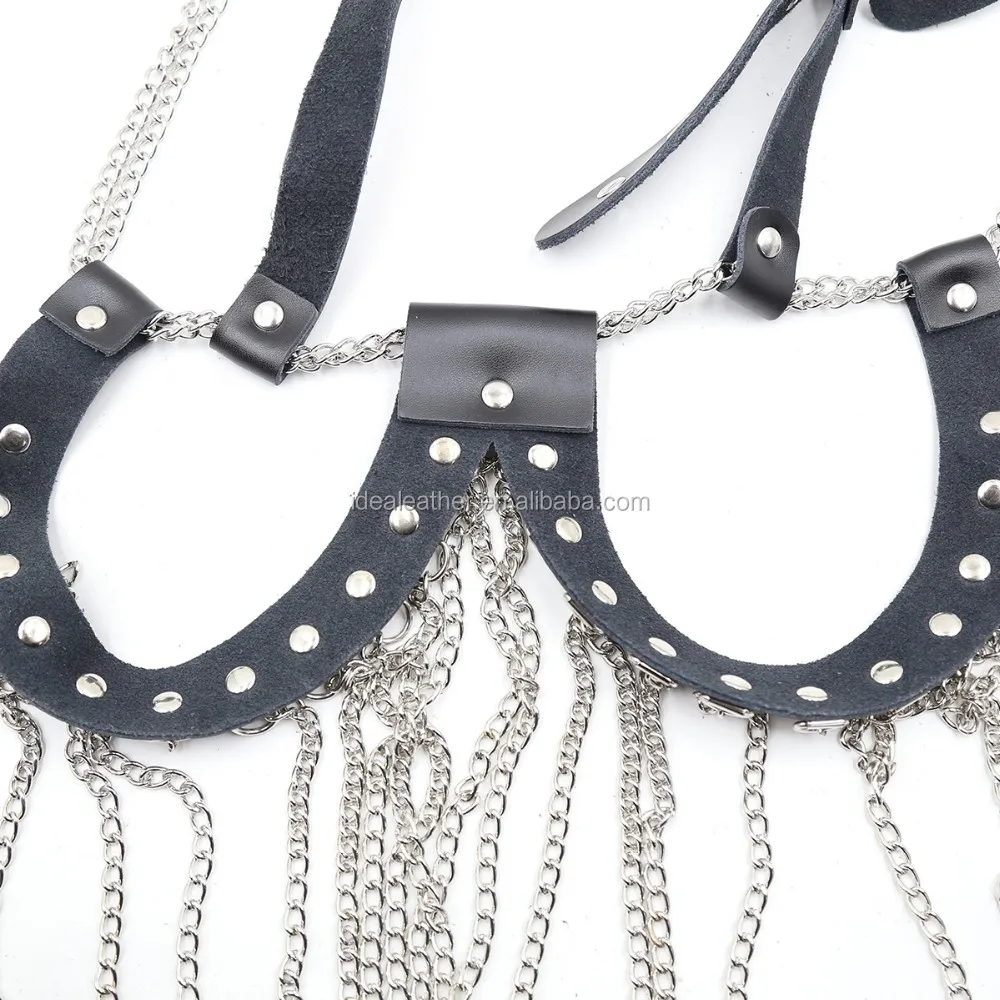 Women Genuine Leather Bondage Chain Clothe Belt Restraints Night Club ...