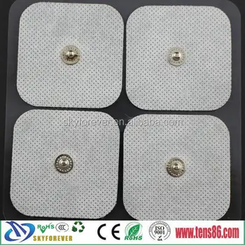 Grey 2inch Square Snap Stick Adhesive Electrode Pads Reusable ...