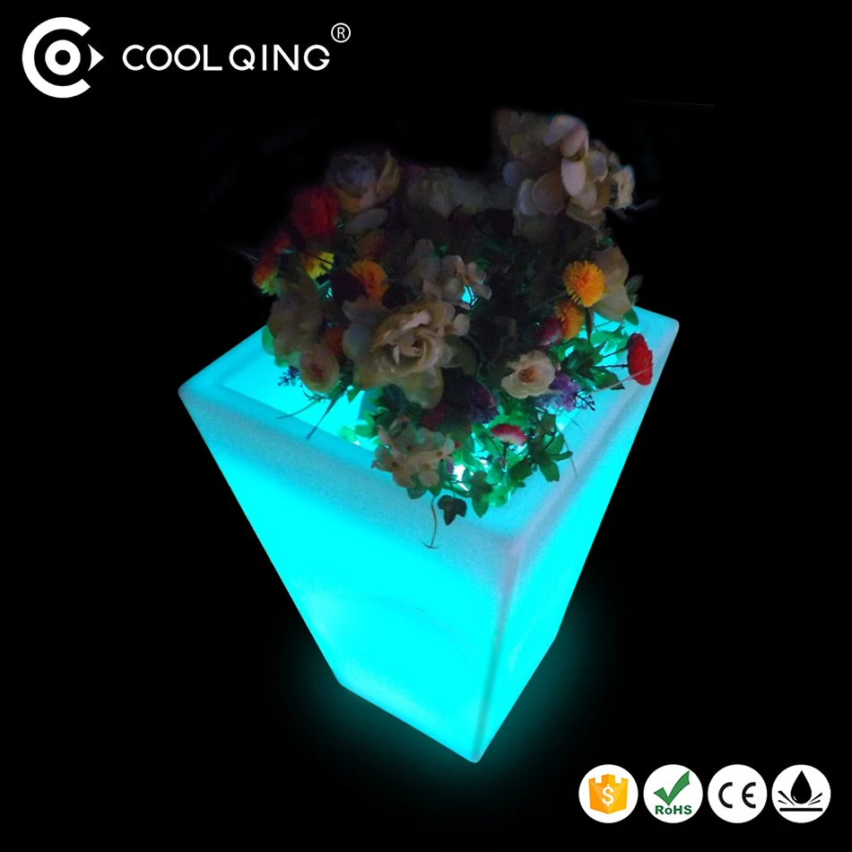 Outdoor Color Rgb Led Lighted Large Size Planter Pots Remote Control ...