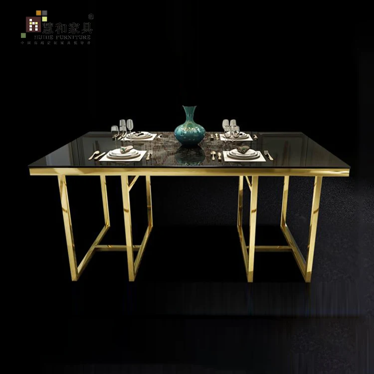 Custom Top Quality Gold Dinning Tables And Chairs,Luxury Dining Table ...