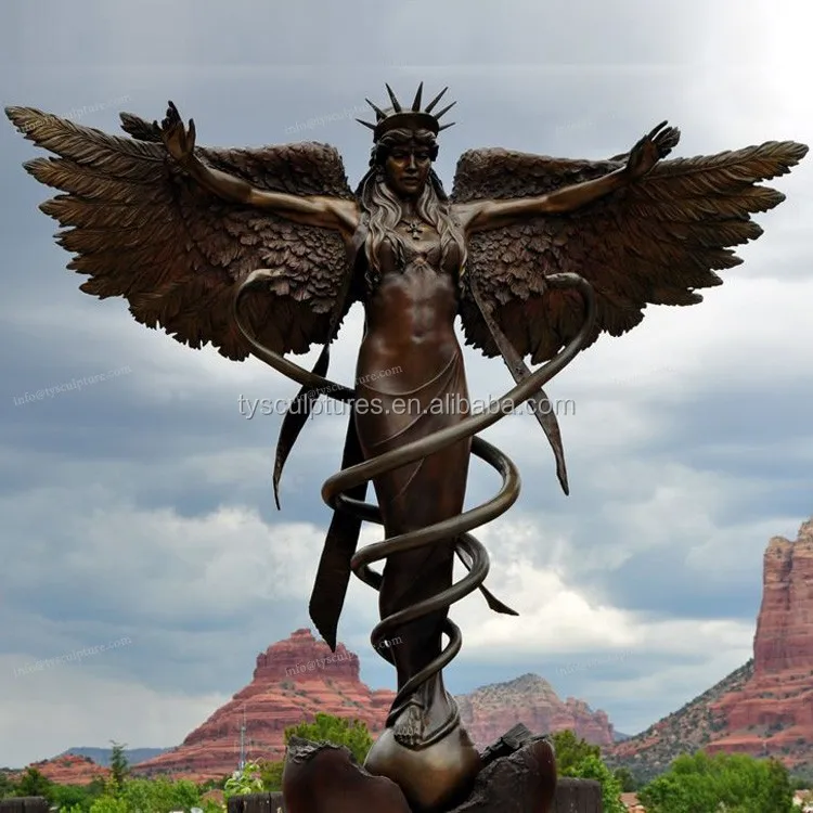 European Large Bronze Allegory Sculpture Caduceus A Monumental Bronze ...