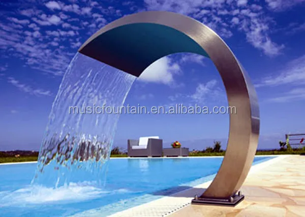 Stainless Steel Pool Water Blade Waterfall Outdoor Garden Waterfall ...