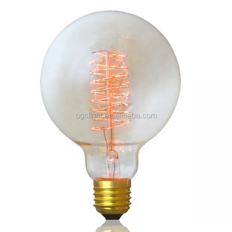 Zhongshan Supplier Big Round Clear E27 Vintage 40w 230v G95 Edison ...