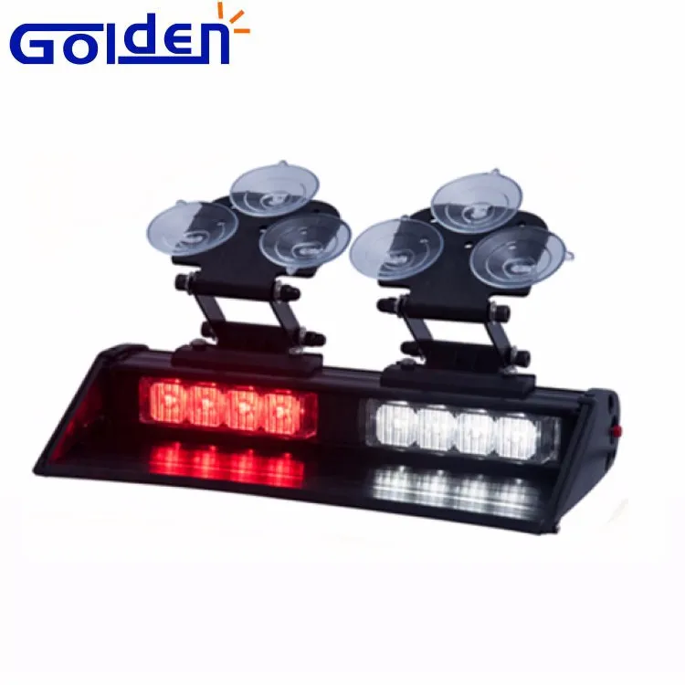 8w Red White Dual Emergency Vehicle Visor Led Strobe Dash Light For ...
