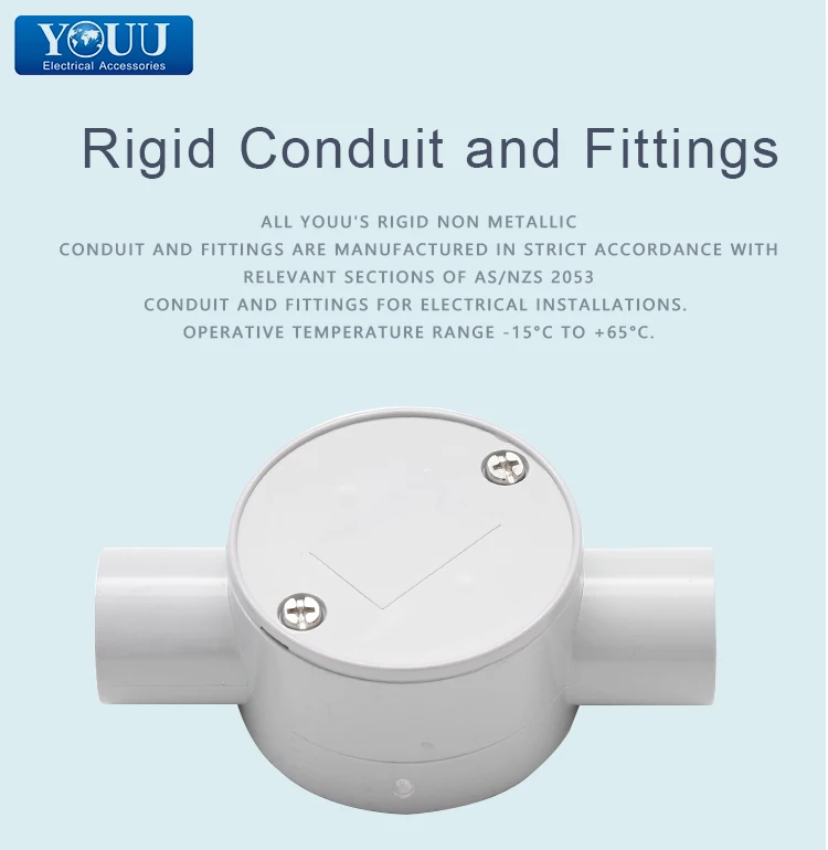 Youu Pvc Elbow Junction Box Throw 2 Way Jb2-20 Round Plastic Electrical ...