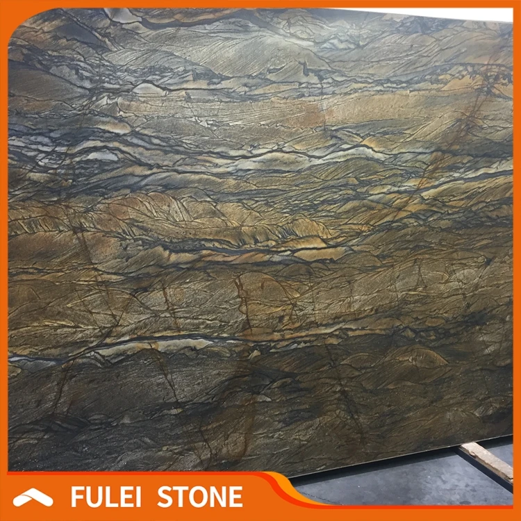 Natural Exotic Brazilian Sandalus Leathered Quartzite Granite Slabs
