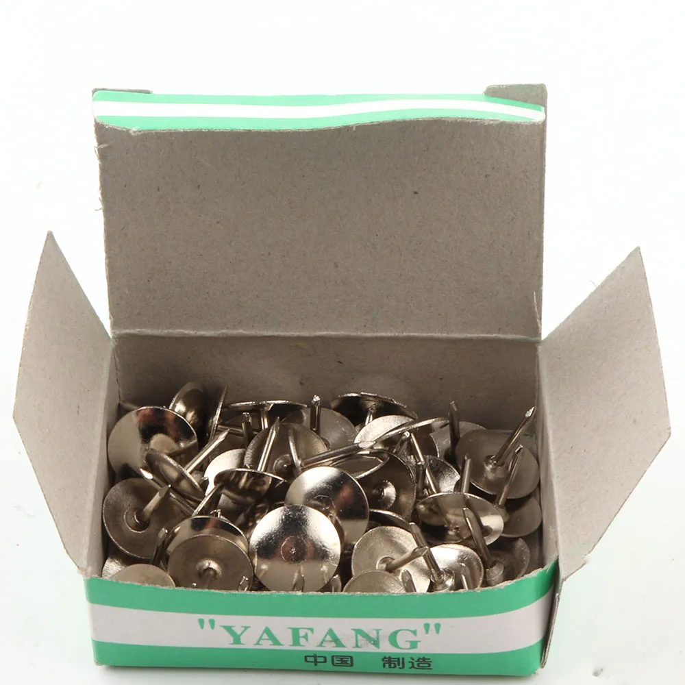 Safe Pushpin Hanging Box Large-headed Nail Silver Metal Drawing Pin For ...