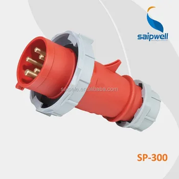 Iec Approved Red Waterproof 5pin 3 Phase Power Plug (sp-300) - Buy 3 ...