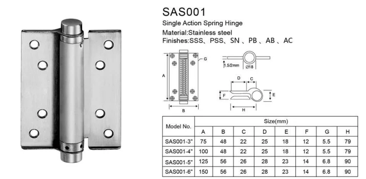 Factory Stainless Steel Single Action Spring Hinge for Door| Alibaba.com