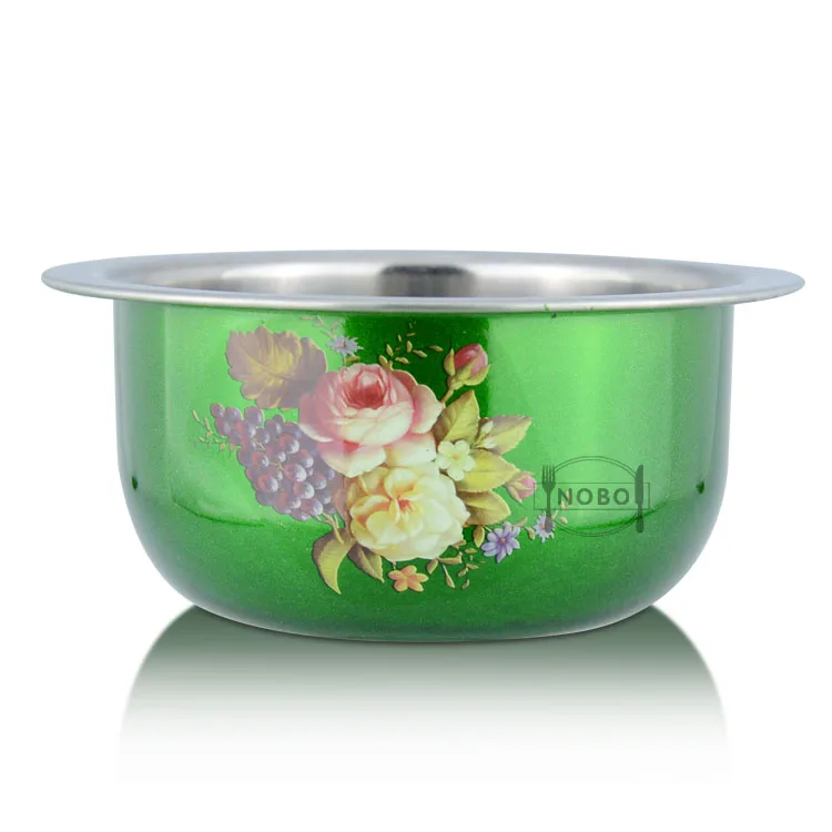 Set Of 5 Decoration Stainless Steel Flower Colorful Printed Indian ...