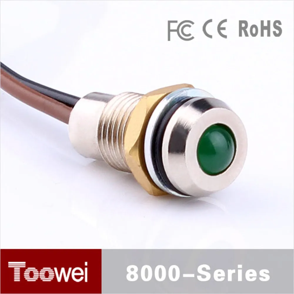 Toowei Waterproof Green Outdoor Led Indicator Light 8mm Indicator Lamp ...