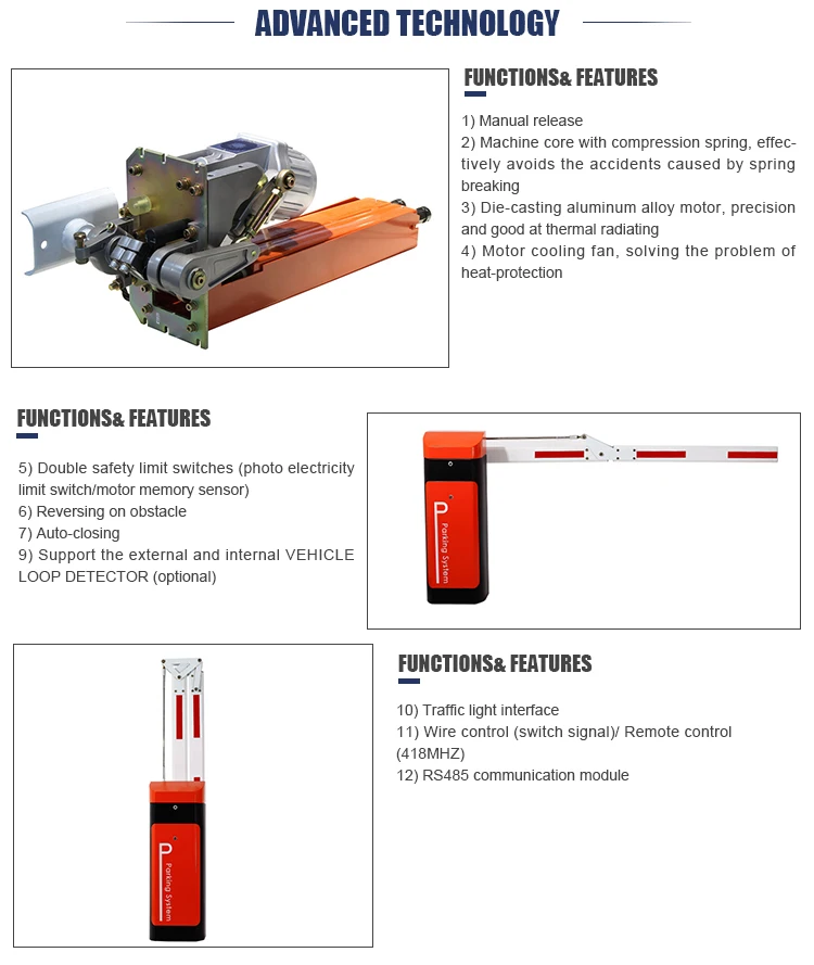 Free Sdk Single Pole Remote Control Parking Barrier Gate With Rubber ...
