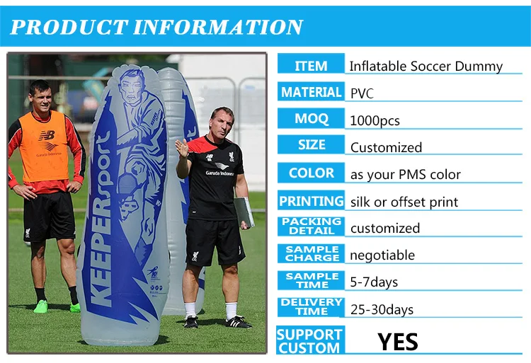High Strength Plastic Inflatable Soccer Dummy Folding Football Training ...