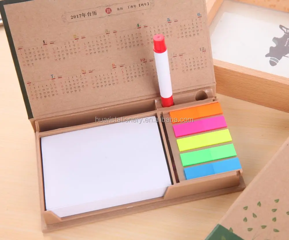 Sticky Note Organizer Memo Pad With Pen Set And Calendar Design - Buy ...