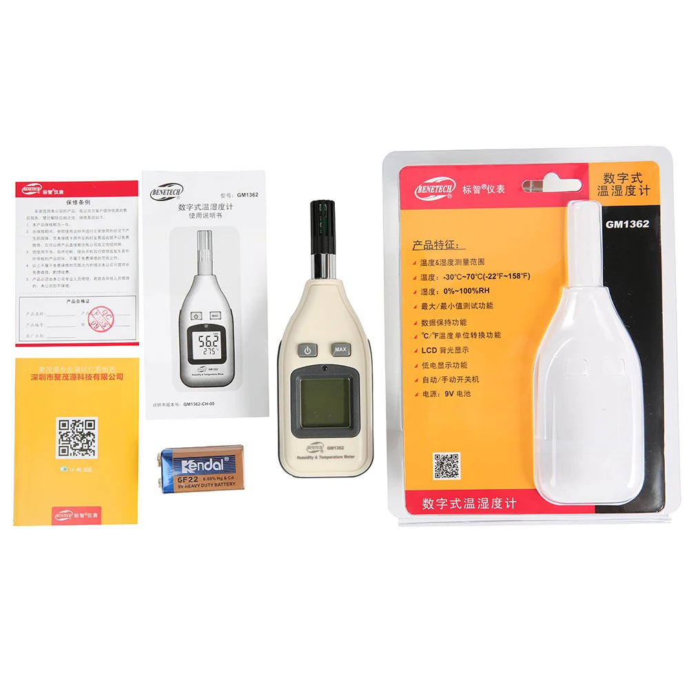 Portable Benetech Gm1362 Humidity And Temperature Meter Indoor Outdoor Temperature Humidity ...