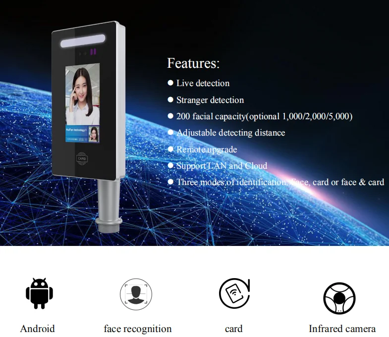 Ra07 Biometrics Android Facial Recognition Dual Face Multi Face ...